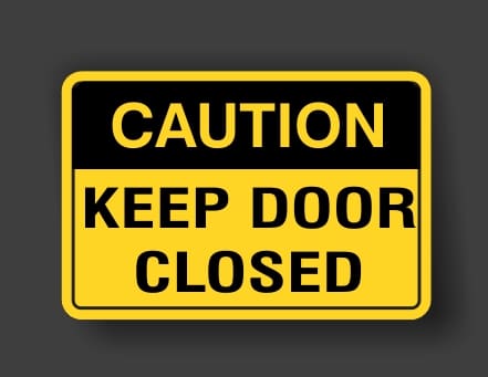 COR1012 | Corsign | Caution Keep Door Closed