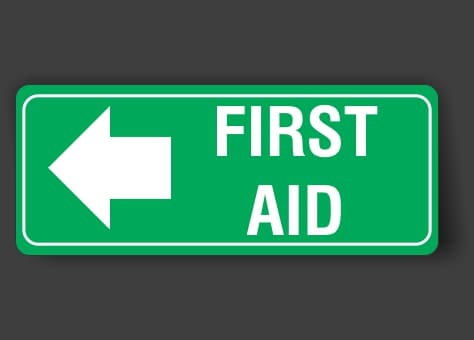 First Aid COR6013 | Corsign | FIRST AID (LEFT ARROW)