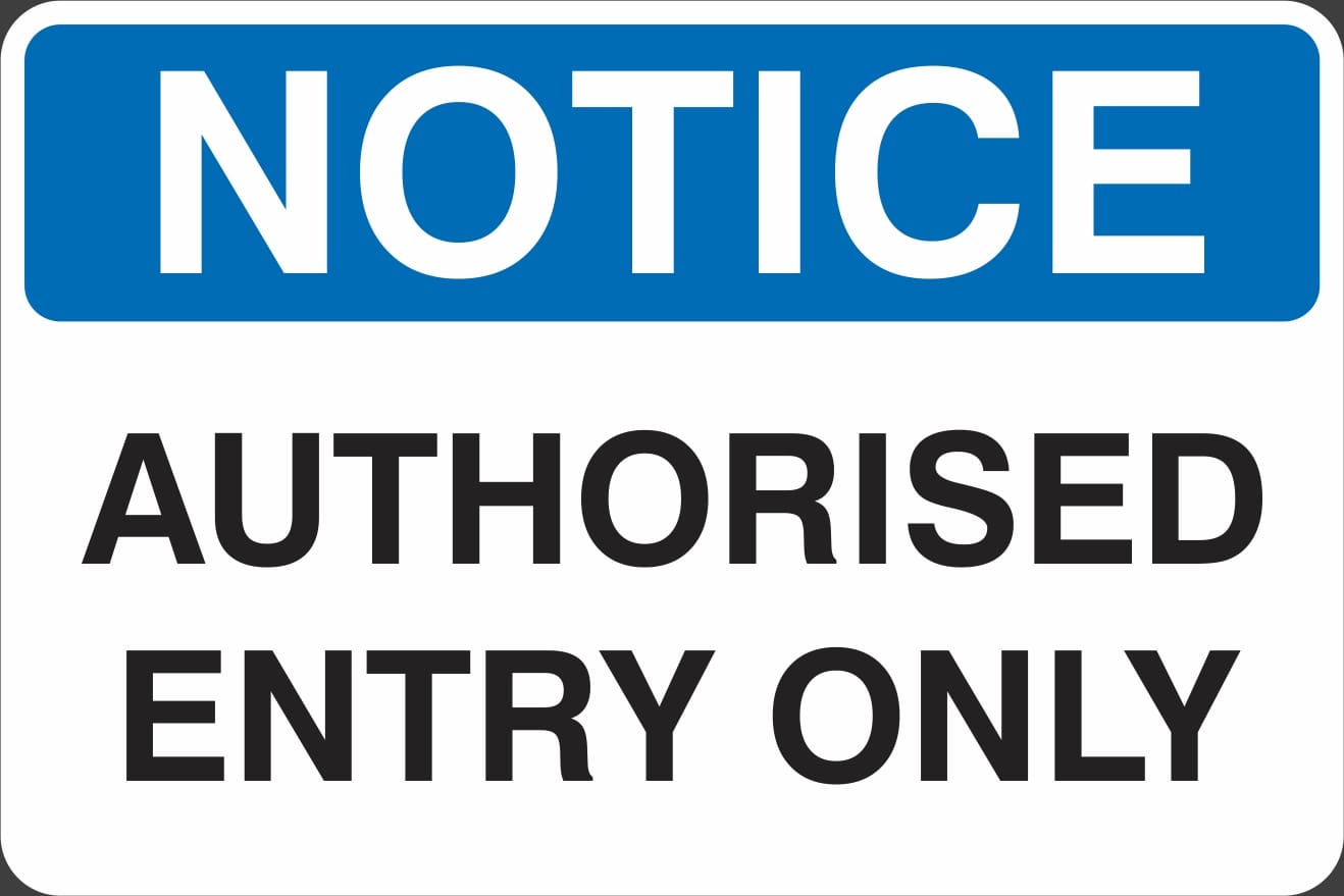 COR9001 | Corsign | Authorised Entry Only